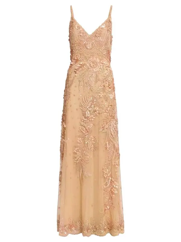 Elie Saab Bead-embroidered Maxi Dress - Neutrals