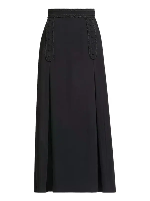 Elie Saab Cord-embellishment Midi Skirt - Black