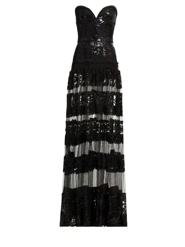 Elie Saab Sequin-embellished Maxi Dress - Black