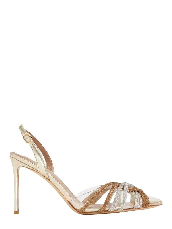 NICOLI Zendaya Crystal-embellished Mules - White
