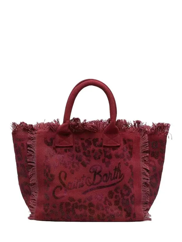MC2 SAINT BARTH Leopard-beaded Tote Bag - Red