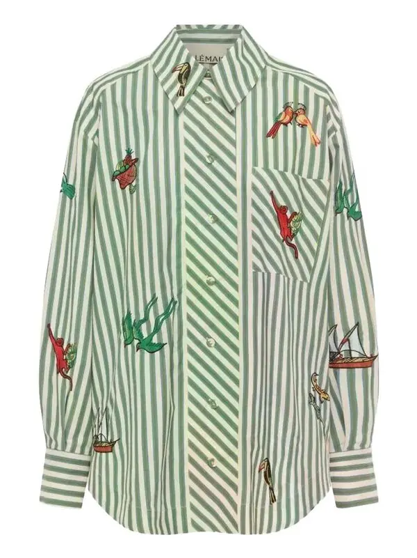 ALEMAIS Bisou Striped Shirt - Green