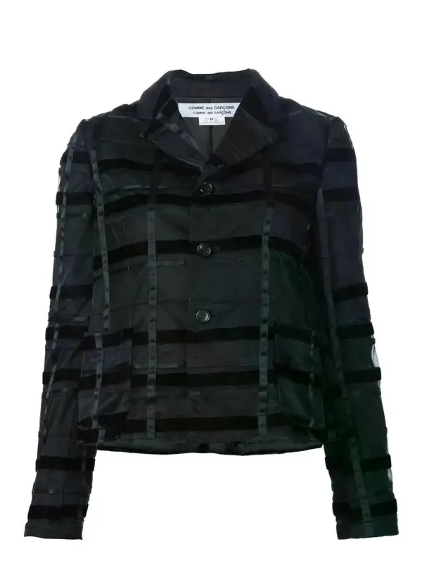 Comme Des Garçons Ribbon Appliqué Jacket - Black