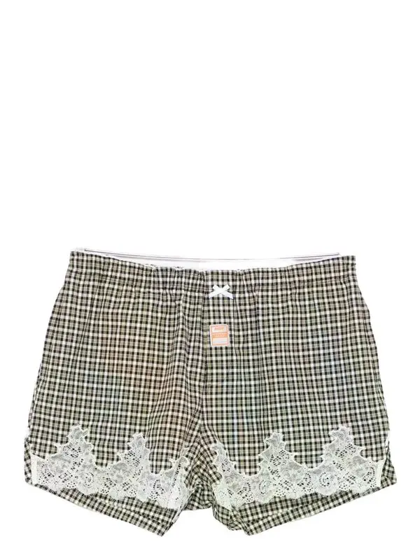 Martine Rose Checked Lace Shorts - Black