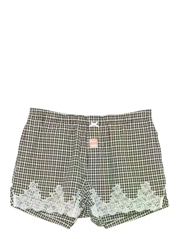 Martine Rose Checked Lace Shorts - Black