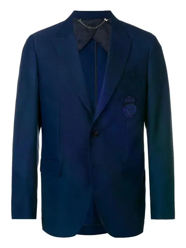 BILLIONAIRE Logo Embroidered Blazer - Blue