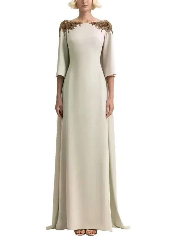 GEMY MAALOUF Embellished Maxi Dress - Neutrals