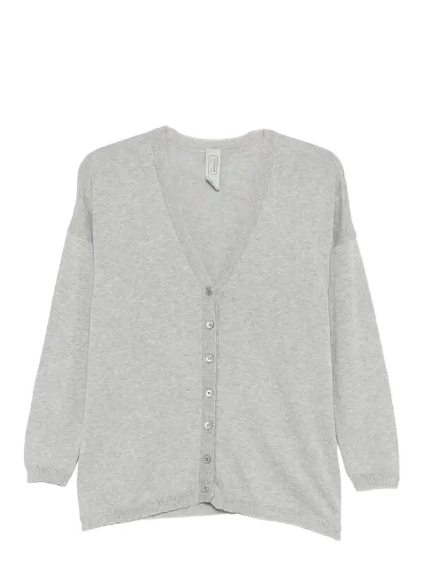 PRIVATE 0204 V-neck Button Cardigan - Grey