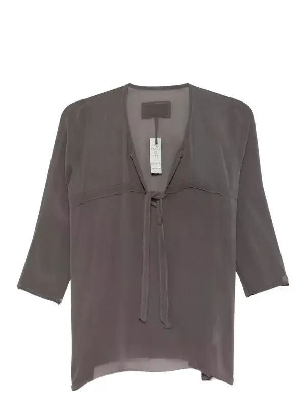 PRIVATE 0204 V-neck Blouse - Grey