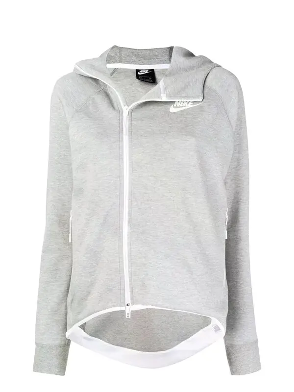 Nike Logo-print Zip-up Hoodie - Grey