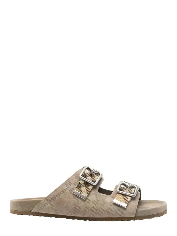 Burberry Suede Sandals - Neutrals