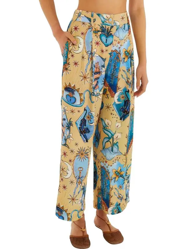 Farm Rio Floral Trousers - Neutrals