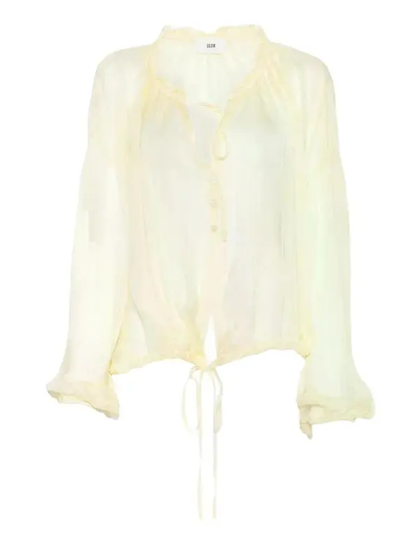 SOLOTRE Ruffled-trim Blouse - Yellow