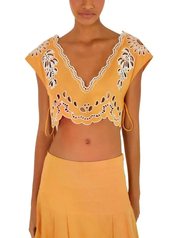 Farm Rio Openwork Top - Orange