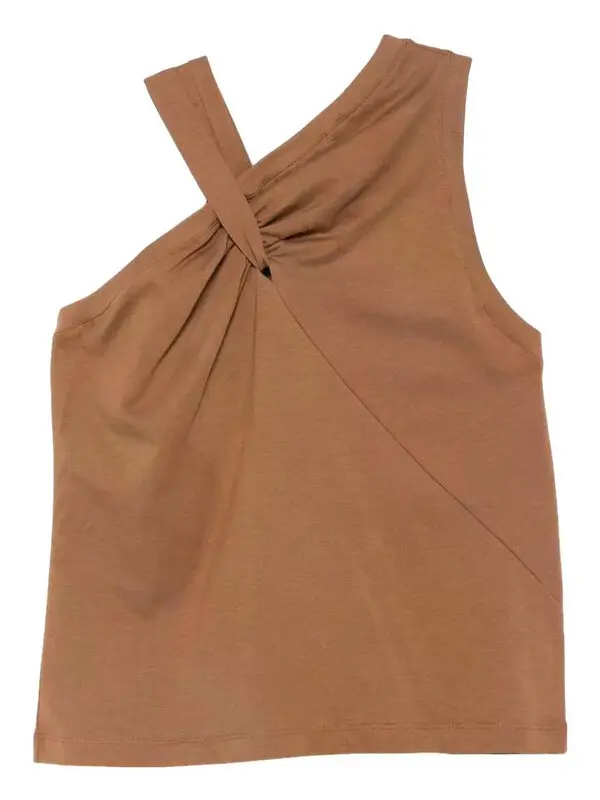 SOLOTRE Twisted-strap Top - Brown