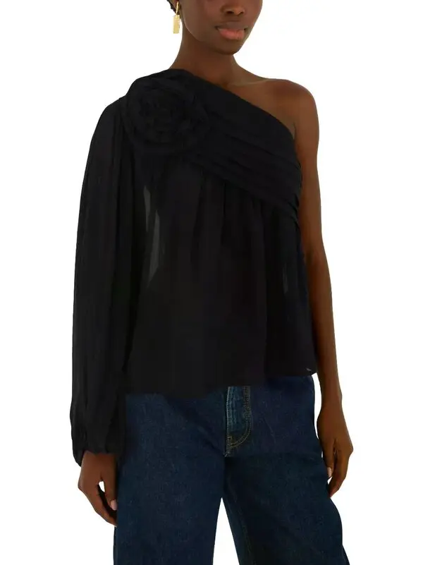 Farm Rio One-shoulder Top - Black