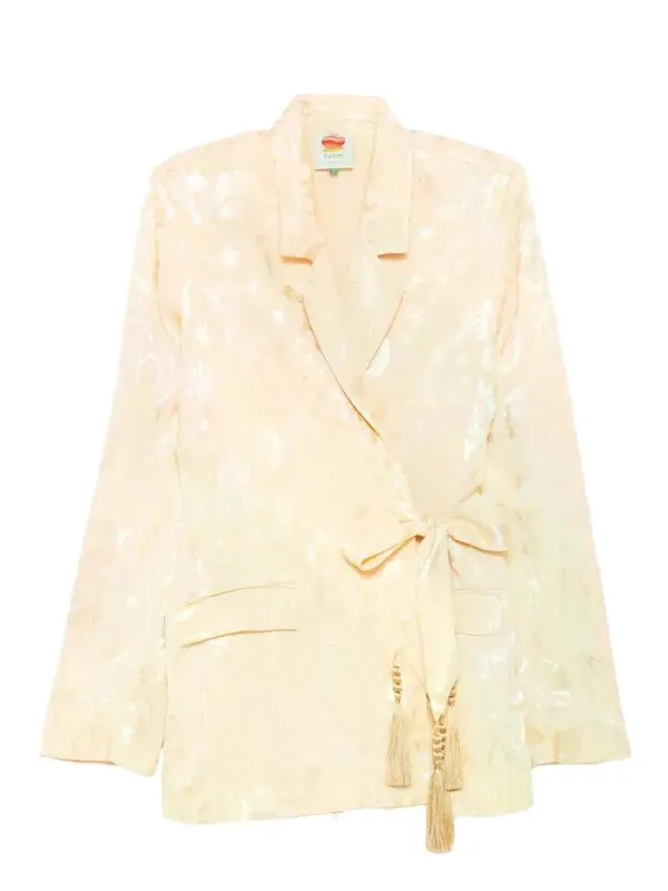 Farm Rio Notched Lapel Blazer - Neutrals