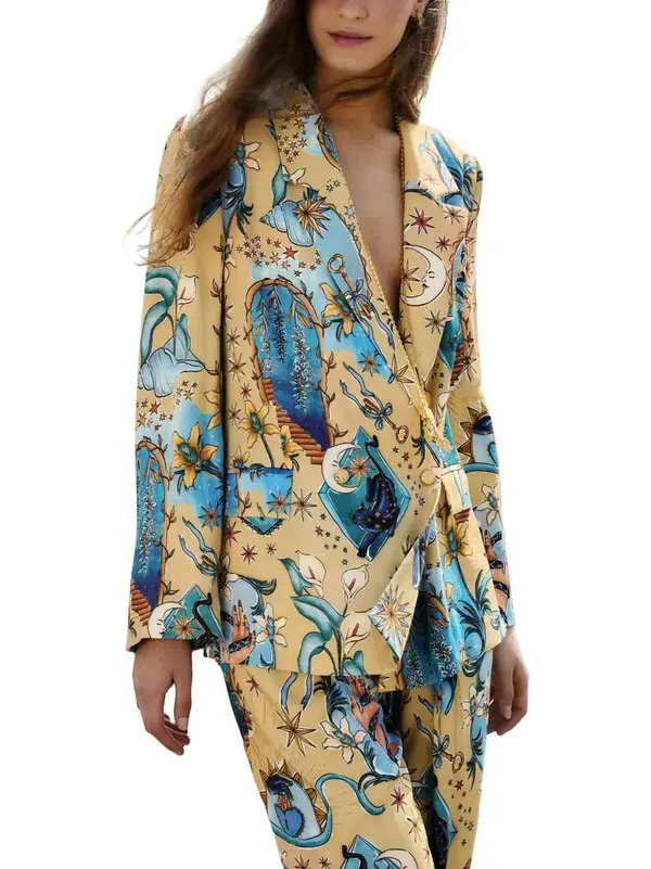 Farm Rio Printed Blazer - Neutrals