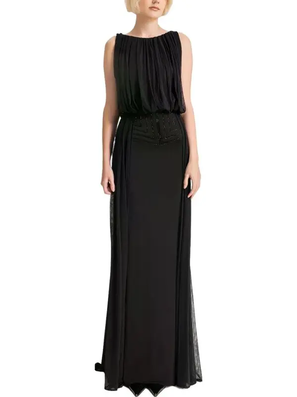 GEMY MAALOUF Draped Maxi Dress - Black