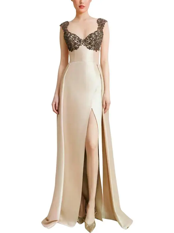 GEMY MAALOUF Sweetheart-neck Maxi Gown - Neutrals
