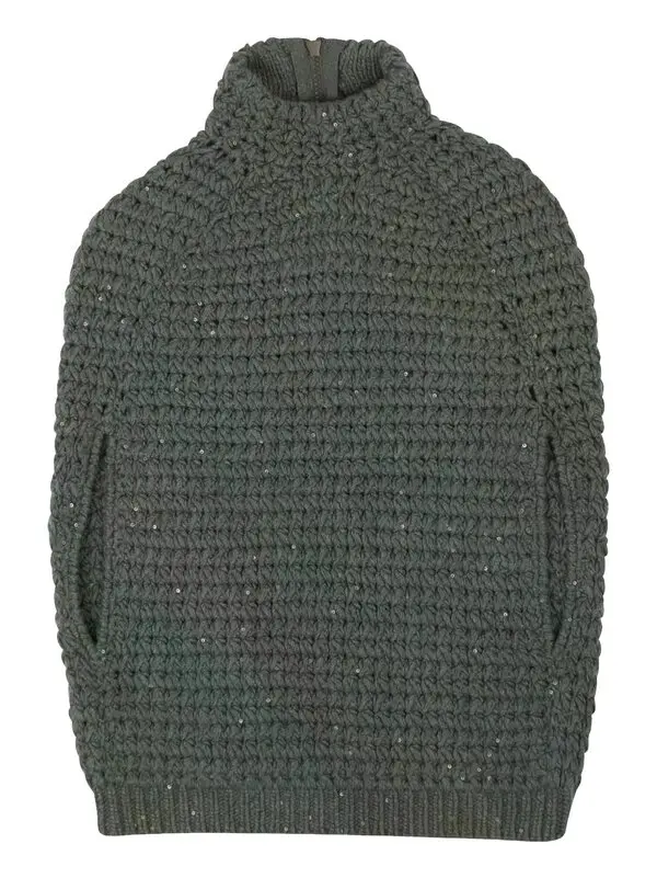 Brunello Cucinelli Sequin-embellished Cocoon Sweater - Green