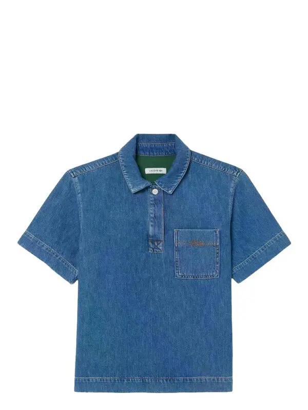 Lacoste Oversized Denim Polo - Blue