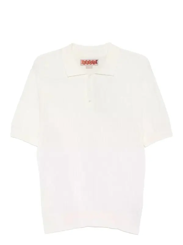 BARACUTA Ribbed Polo Shirt - Neutrals