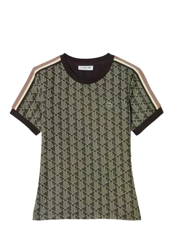 Lacoste Slim-fit Monogram T-shirt - Brown