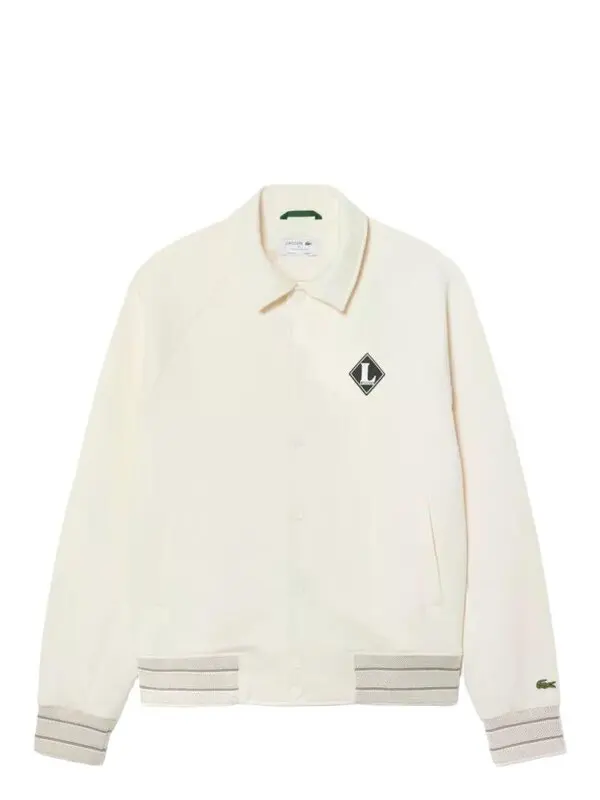 Lacoste Logo-detail Cotton Bomber Jacket - Neutrals
