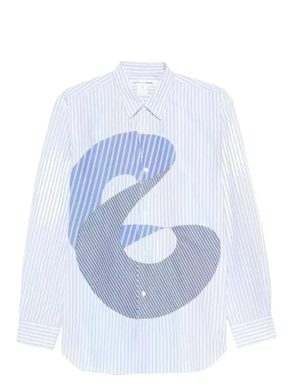 Comme Des Garçons Stripe-pattern Shirt - Blue