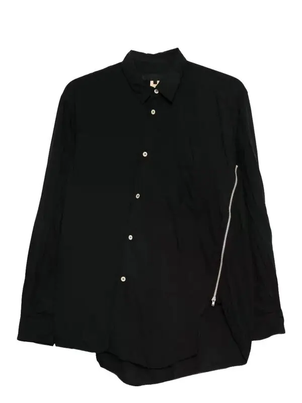 Comme Des Garçons Zip-detail Shirt - Black