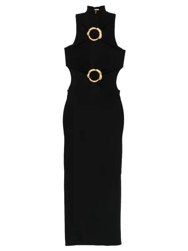 Cult Gaia Ring Detail Cut-out Midi Dress - Black
