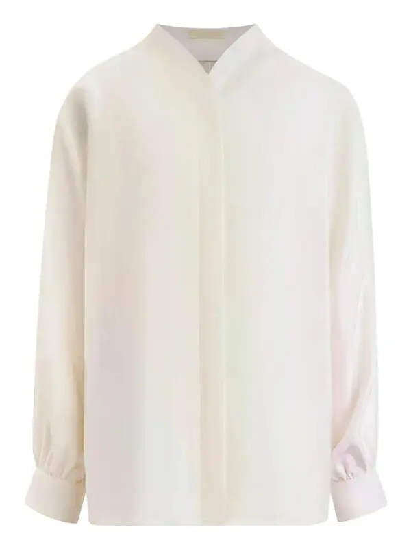 12 STOREEZ Alice Silk Blouse - Neutrals