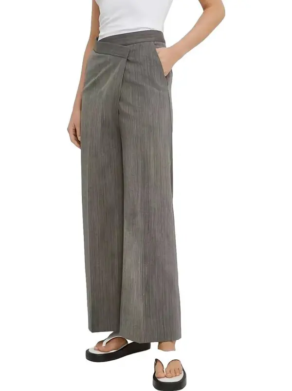 LOVECHILD Pleated Wide-leg Trousers - Grey