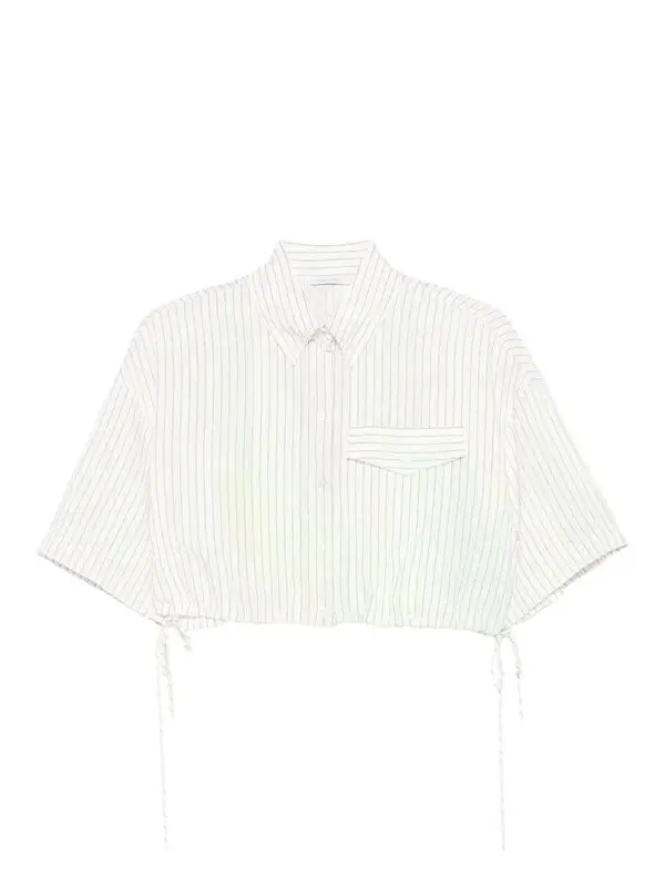 Patrizia Pepe Striped Cropped Top - White