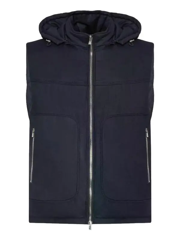 TOMBOLINI Hooded Zip-up Gilet - Blue