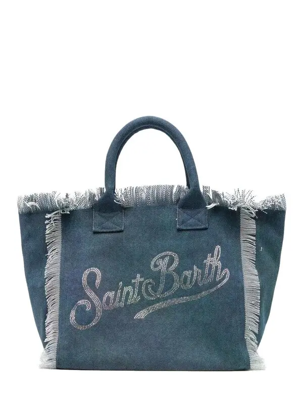 MC2 SAINT BARTH Frayed-trim Tote Bag - Blue