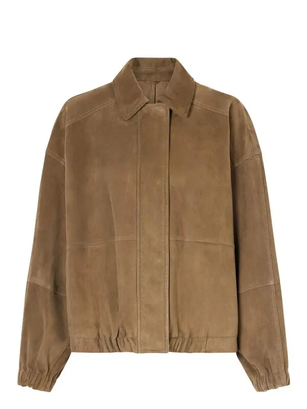 Brunello Cucinelli Paneled Suede Bomber Jacket - Brown