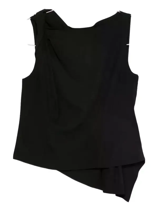 RÓHE Asymmetric Draped Top - Black