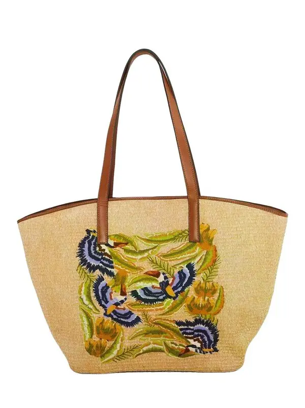 Farm Rio Large Raffia Tote Bag - Neutrals