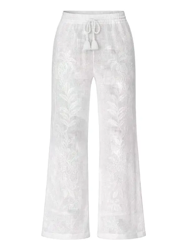 Farm Rio Floral Trousers - White