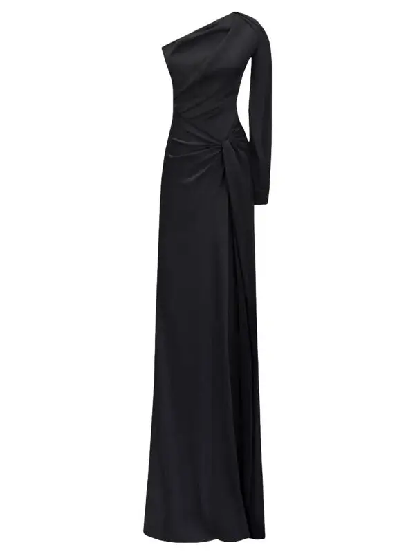 GEMY MAALOUF One-shoulder Draped Maxi Dress - Black