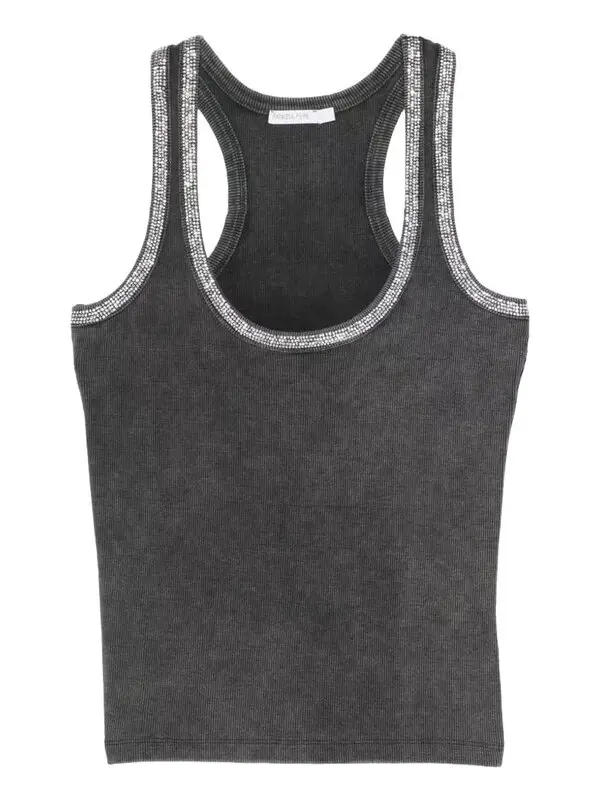Patrizia Pepe Embellished Vest Top - Grey