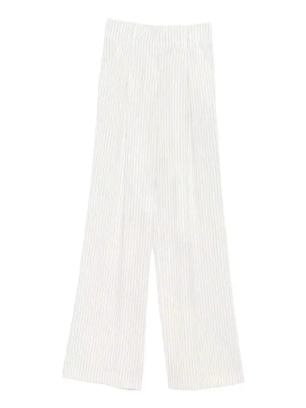 Patrizia Pepe Stripe-pattern Trousers - White