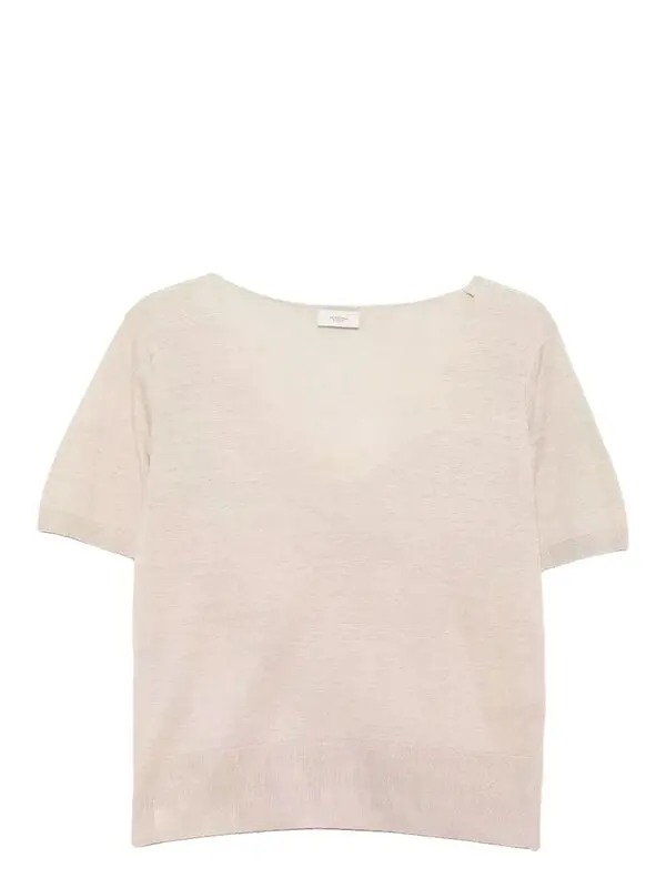 Agnona V-neck T-shirt - Neutrals