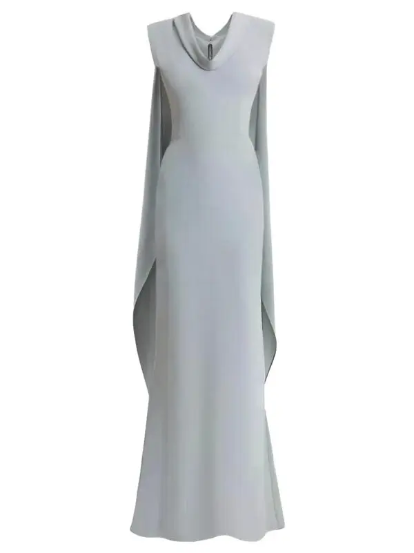 GEMY MAALOUF Padded-shoulders Maxi Dress - Blue