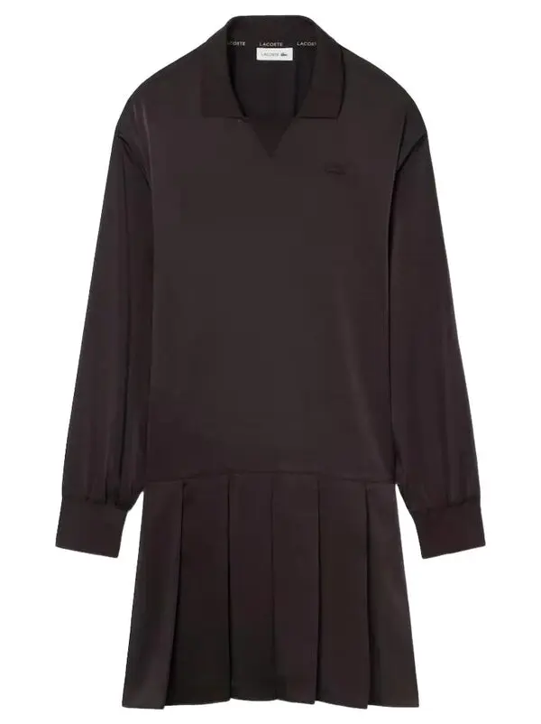 Lacoste Pleated Mini Dress - Brown