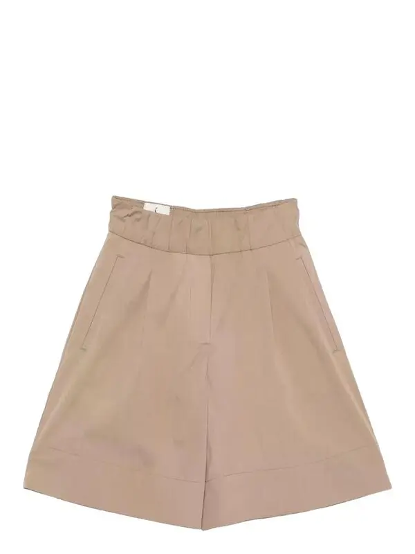 MYTHS Pleated Bermuda Shorts - Neutrals