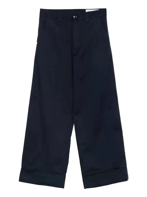 WHITE SAND Cuffed Trousers - Blue