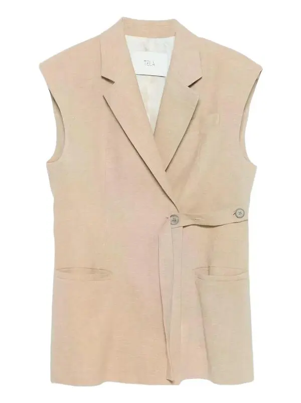 TELA Charlie Button Waistcoat - Neutrals